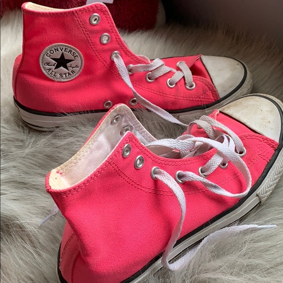 Converse | Shoes | Hot Pink High Top Converse | Poshmark